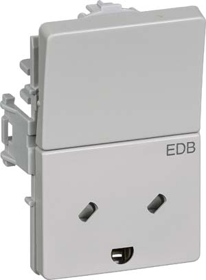 CLIC'LINE® indsats stikkontakt med afbryder EDB 2-pol med jord