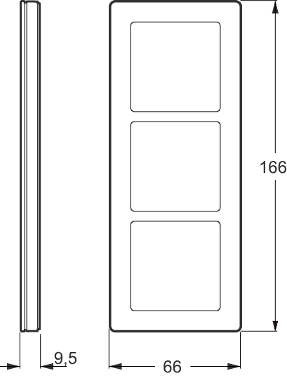 LK FUGA® design ramme PURE 66 stål 3 modul