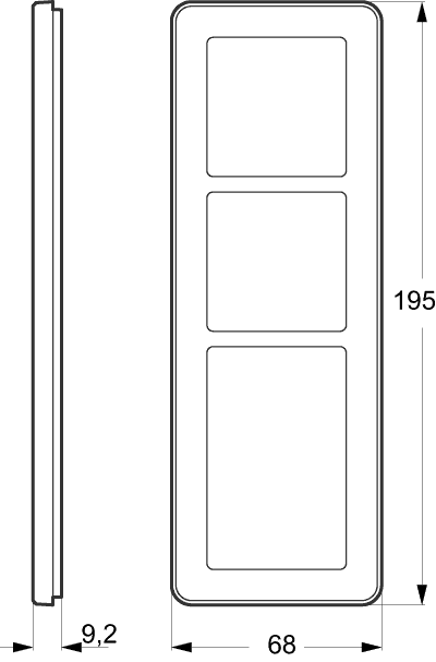 LK FUGA® design ramme CHOICE 68 transparent 3½ modul